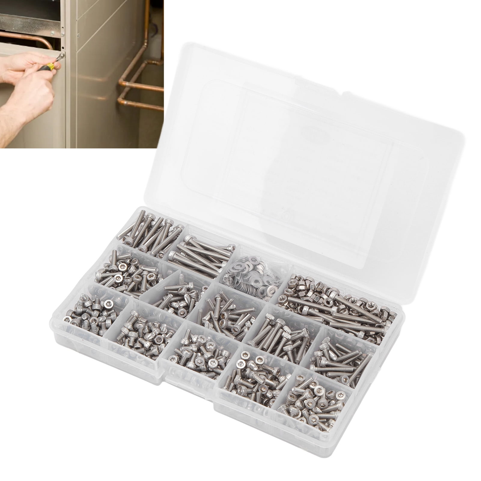 Elowen Hex Socket Screws Hex Screw Assortment Kit, M3 Screw Nut Washer ...