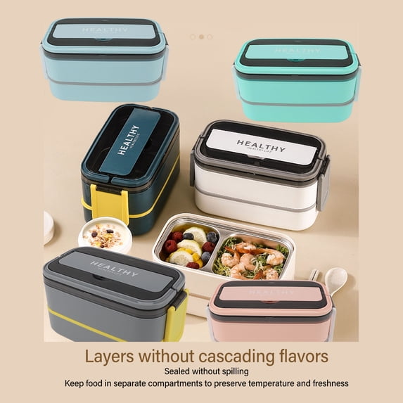 Elowen Large Capacity Lunch Box Stainless Steel Double Layer Bento Box ...