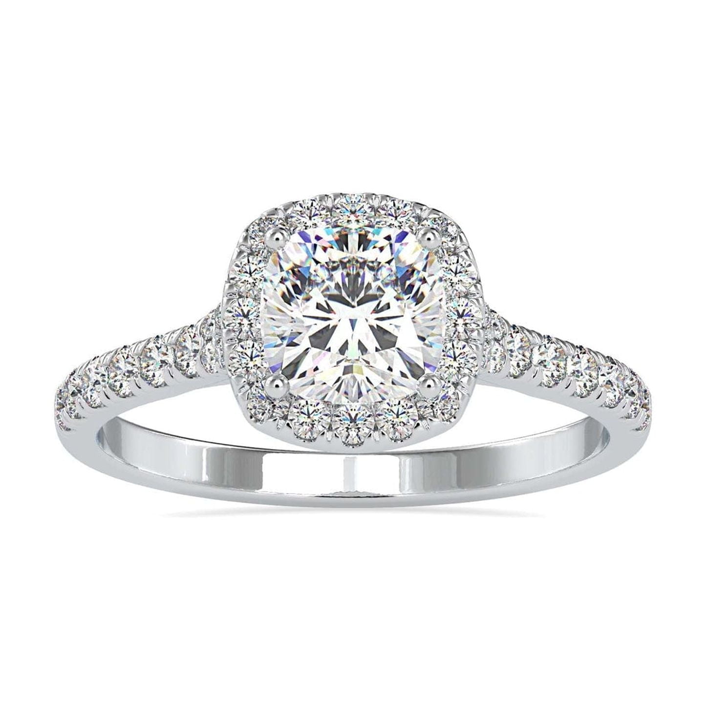 Eloya Jewel 1.5 Ct Round Cut Halo Engagement Ring for Women - Lab ...