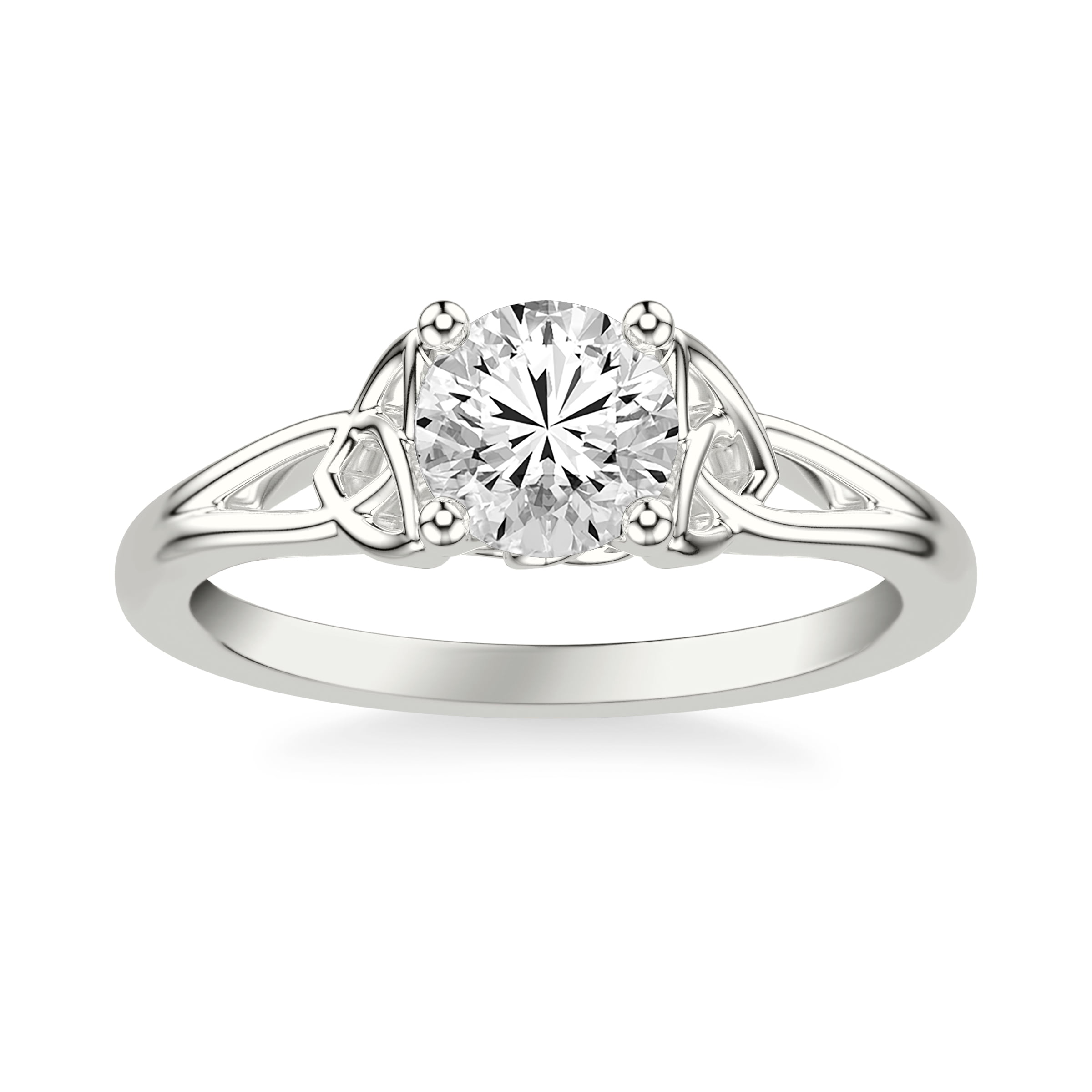 Eloya Jewel 14K White Gold Over Criss Cross Engagement Ring - 1.5 Ct ...