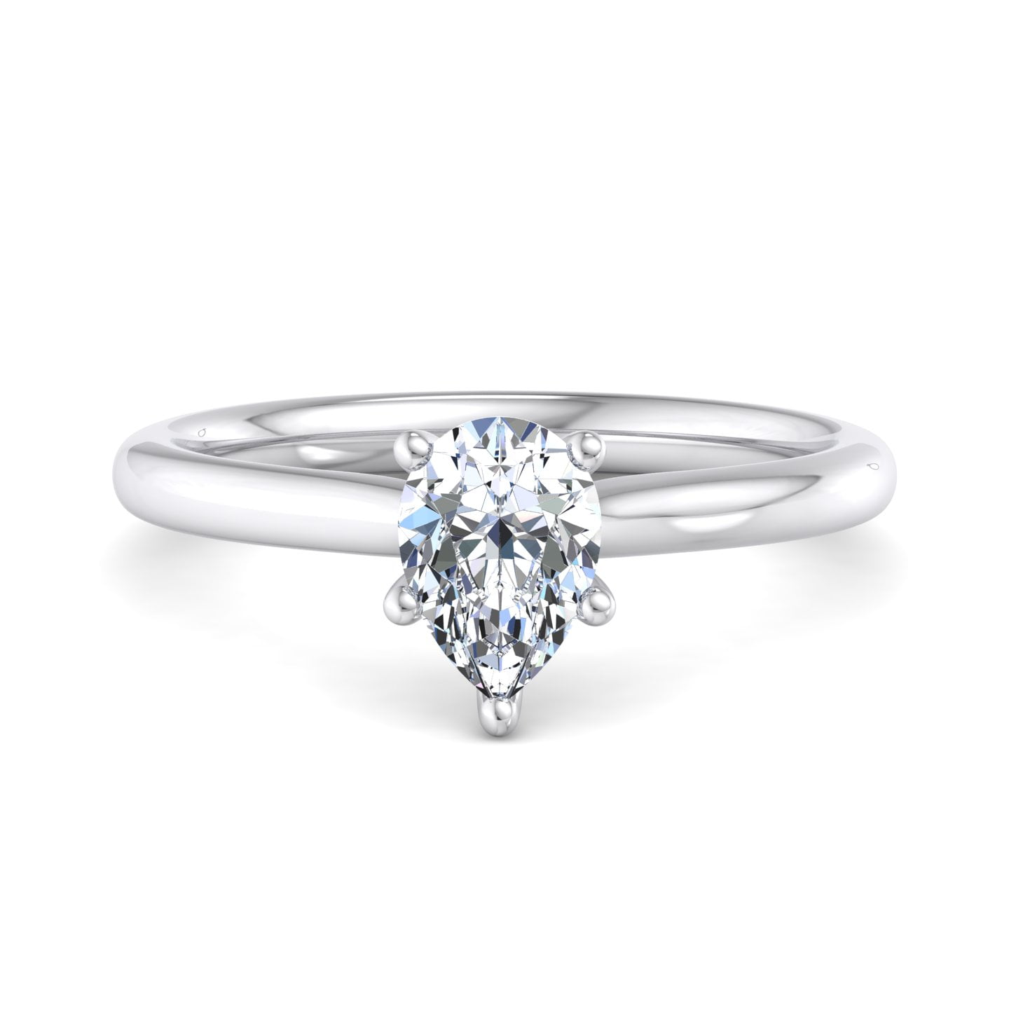 Eloya Jewel 14K White Gold Over Engagement Ring - 1.5 Ct Pear Cut Lab ...