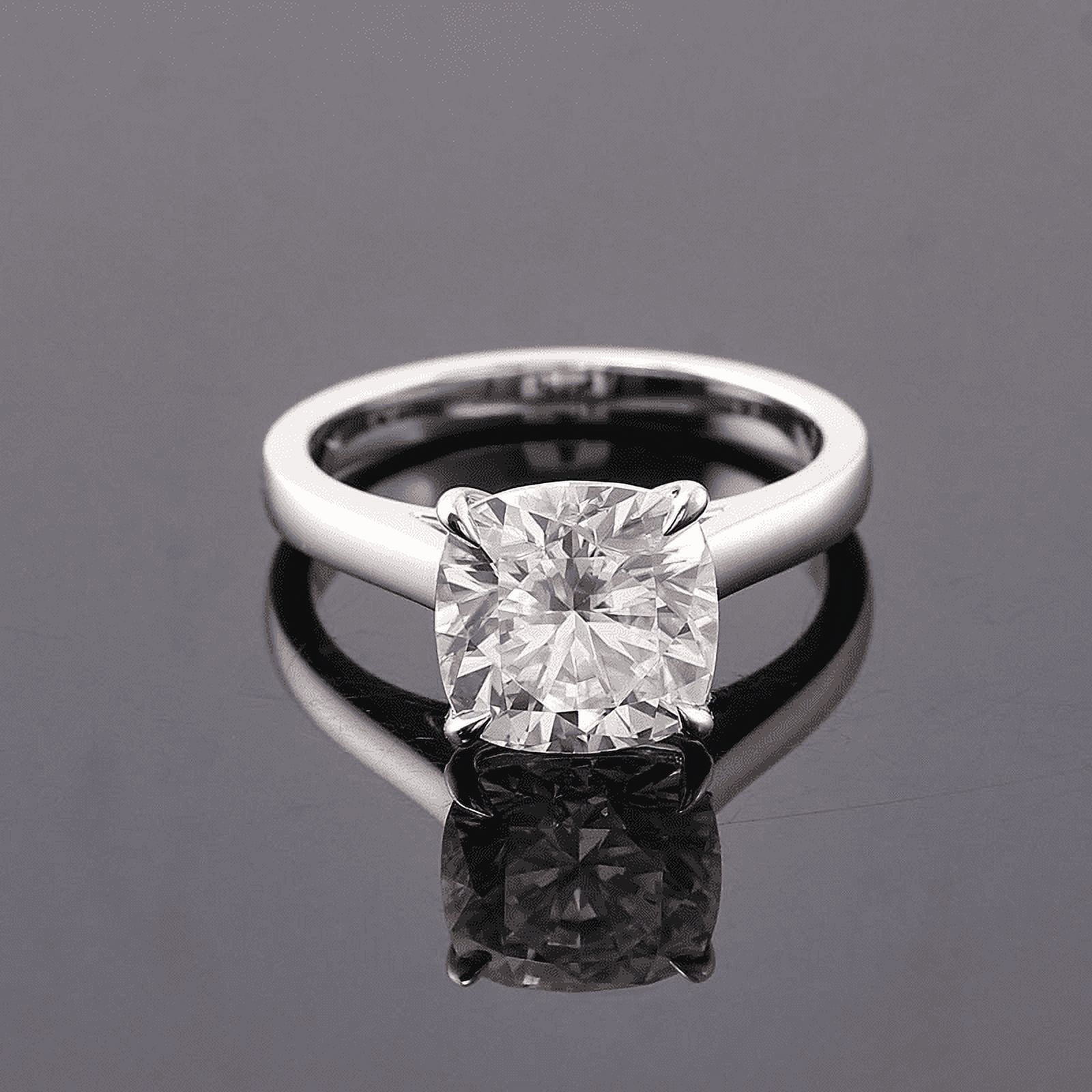 Eloya Jewel 14K White Gold Plated 2 Ct Cushion Cut Diamond Engagement ...