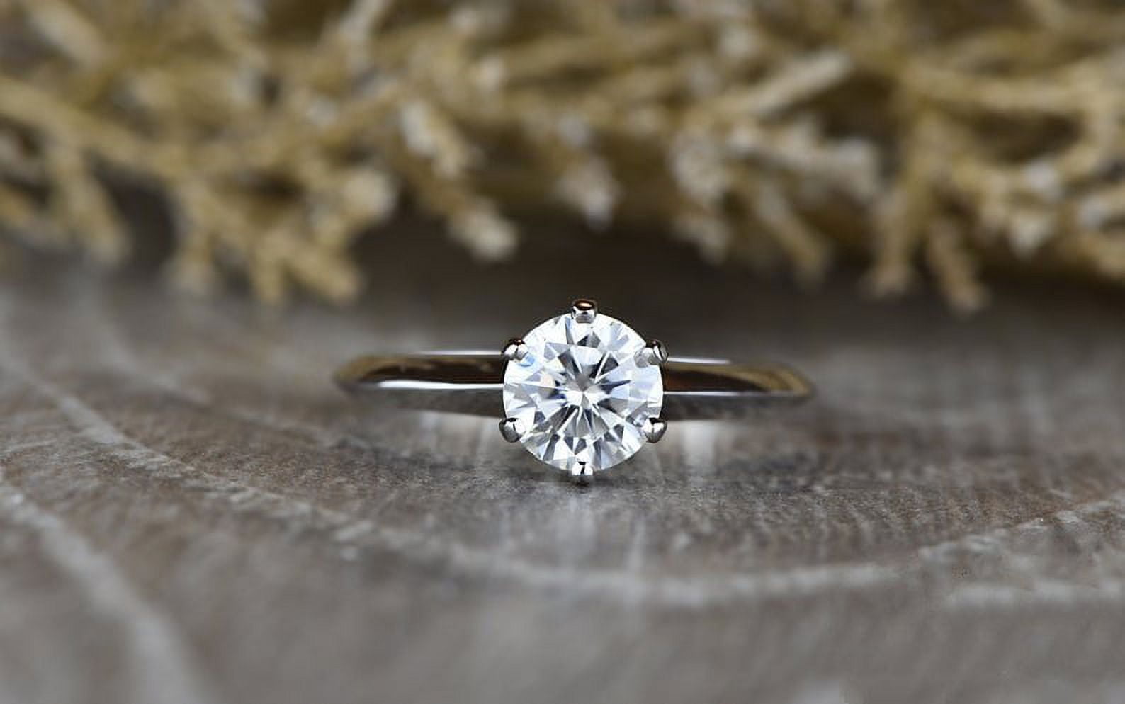 Eloya Jewel 14K White Gold Plated 2 Ct Round Cut Diamond Wedding Ring ...