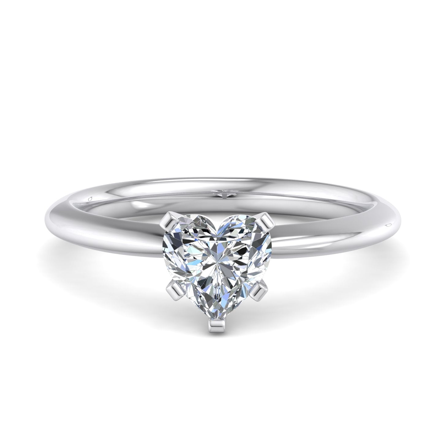 Eloya Jewel 14K White Gold Plated Ring - 1.5 Ct Heart Cut Lab Created ...