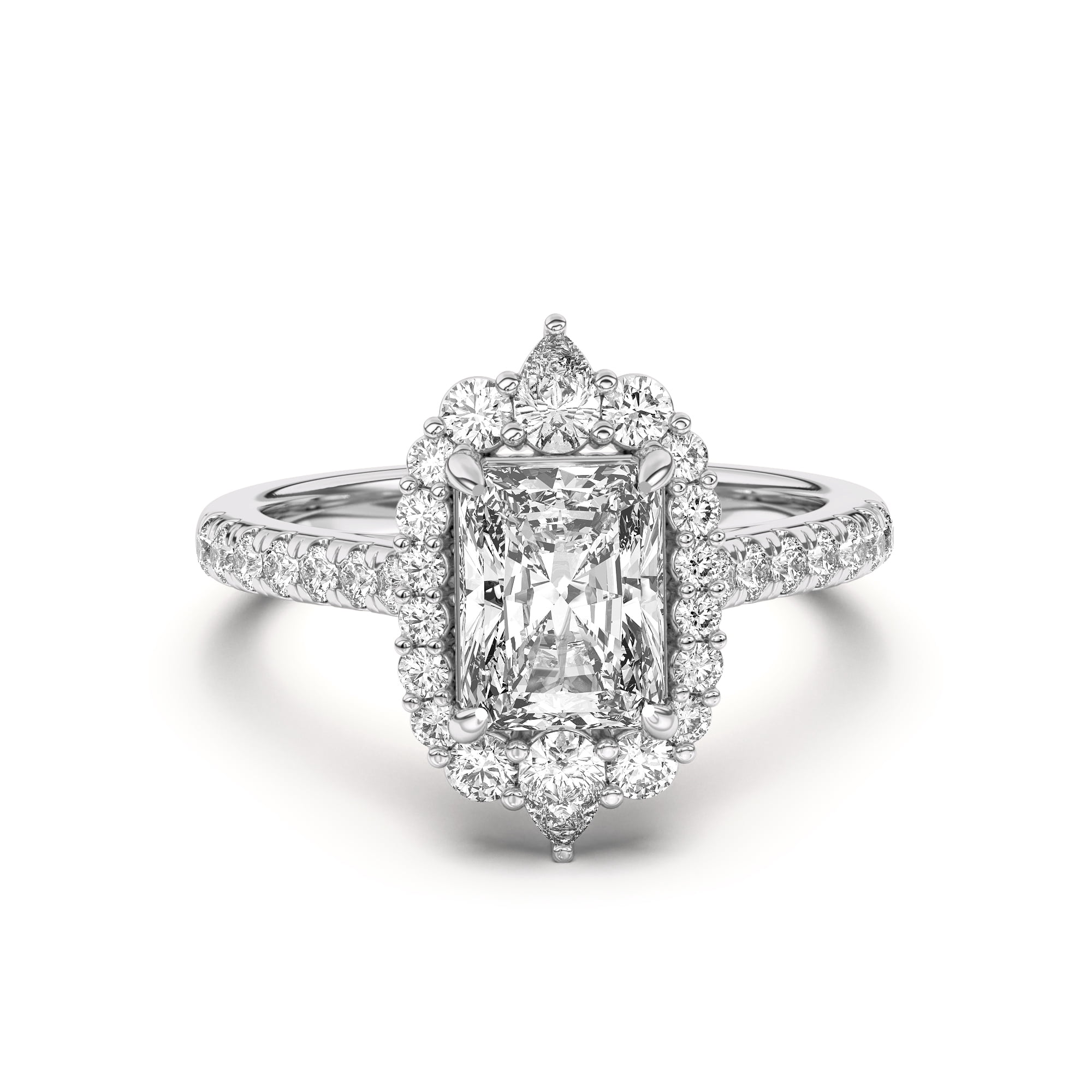 Eloya Jewel 14K White Gold Radiant Cut Engagement Ring - Solitaire with ...