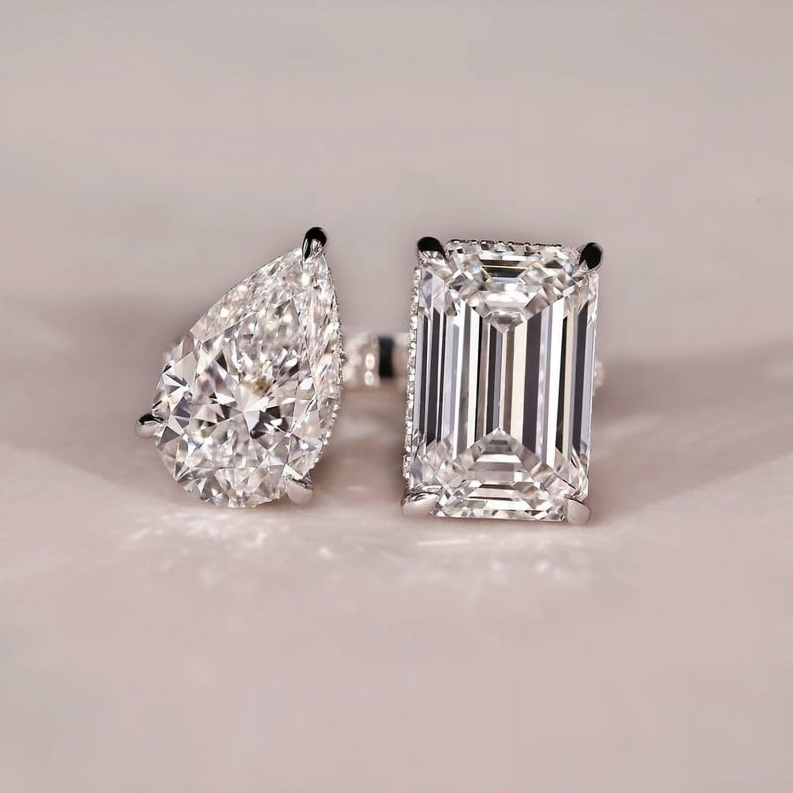 Eloya Jewel 2.2 Ct Emerald Cut Lab Diamond Solitaire Ring - 14K White ...