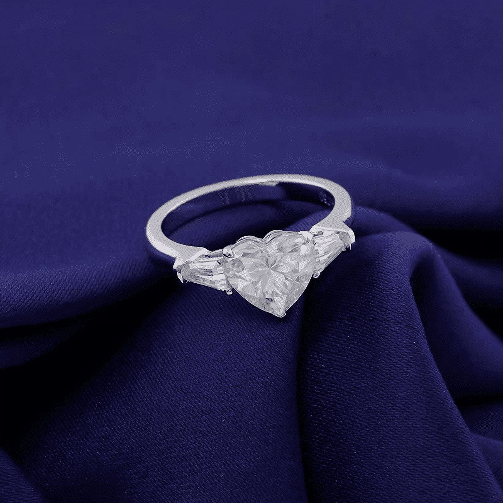 Eloya Jewel 2 Ct Heart Cut Diamond Engagement Ring – 14K White Gold ...