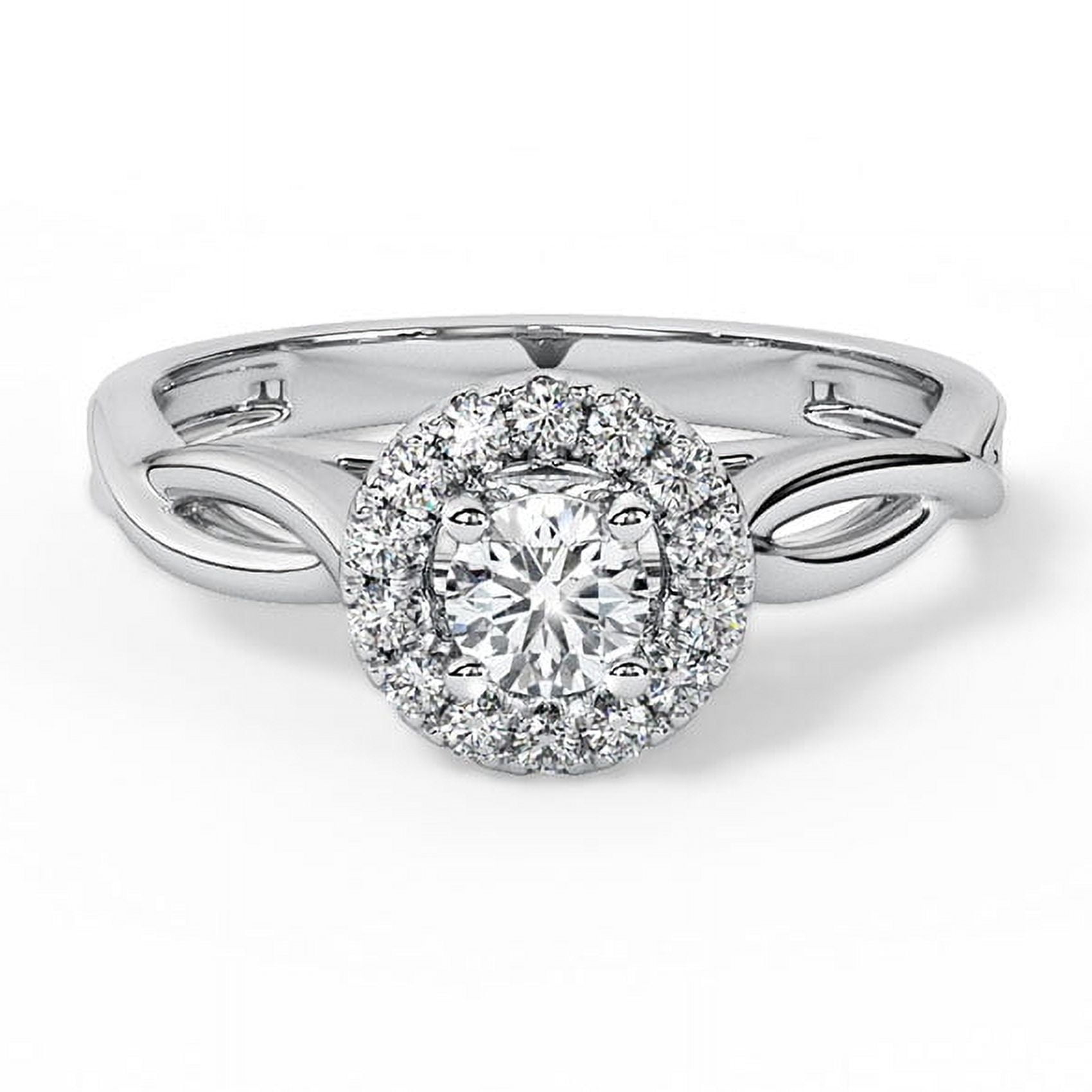Eloya Jewel Diamond Engagement Ring for Women's - 1.6 Ct Round Cut Lab Created Diamond - 14K ...