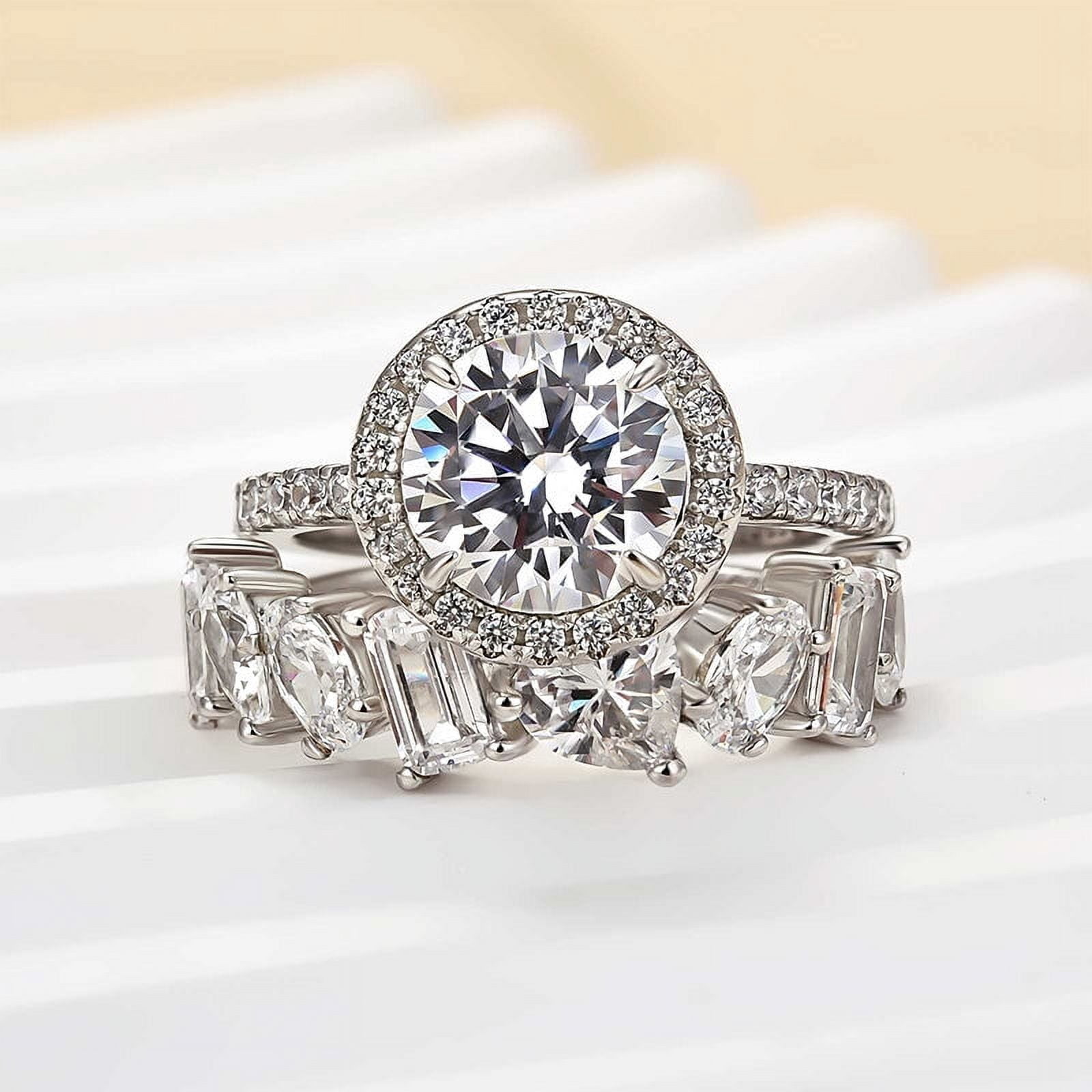 Eloya Jewel Lab Created 2.4 Ct Round Cut Diamond Engagement Ring with ...