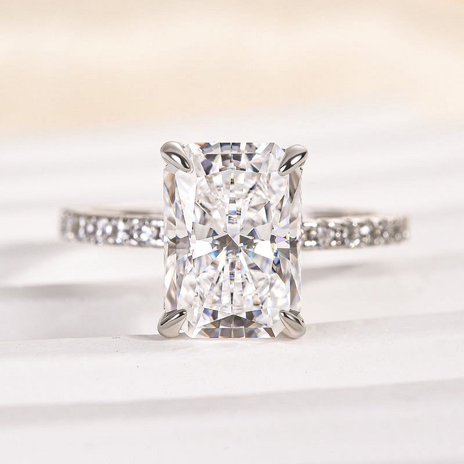 Eloya Jewel Radiant Cut 1.92 Ct Simulated Diamond Engagement Ring for ...
