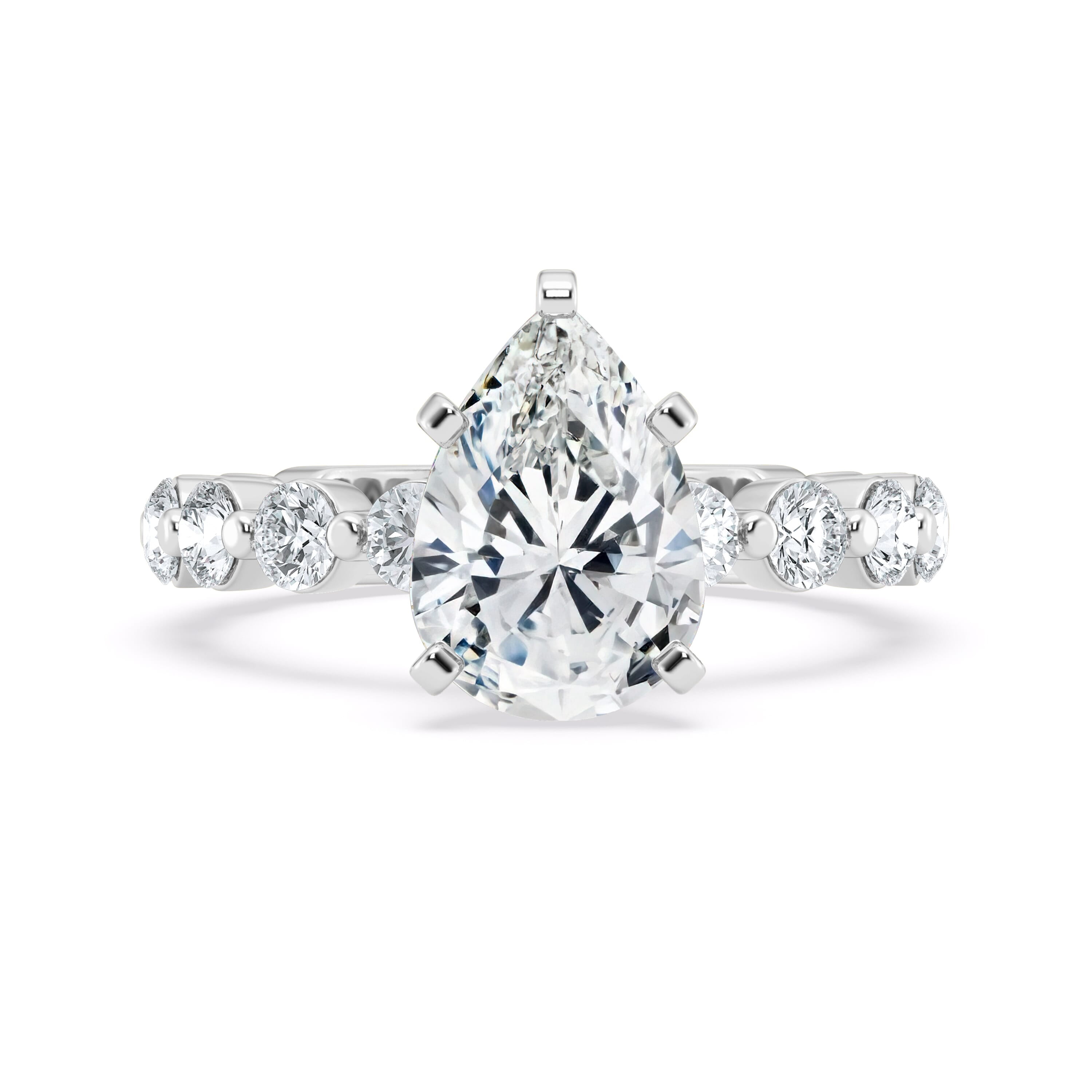 Eloya Jewelry 1.4 Ct Pear Cut Moissanite Engagement Ring - 14K White ...