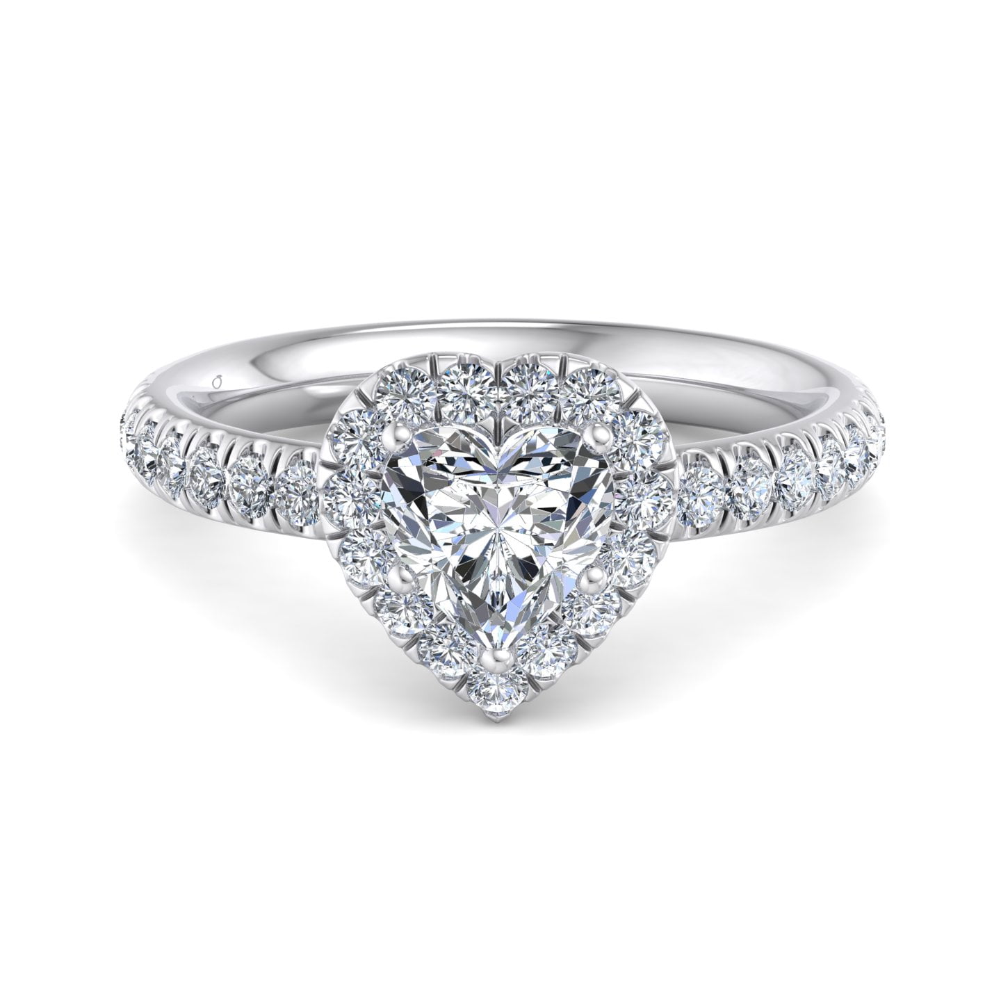 Eloya Jewelry 1.5 Ct Heart Cut Moissanite Ring for Her - 14K White Gold ...