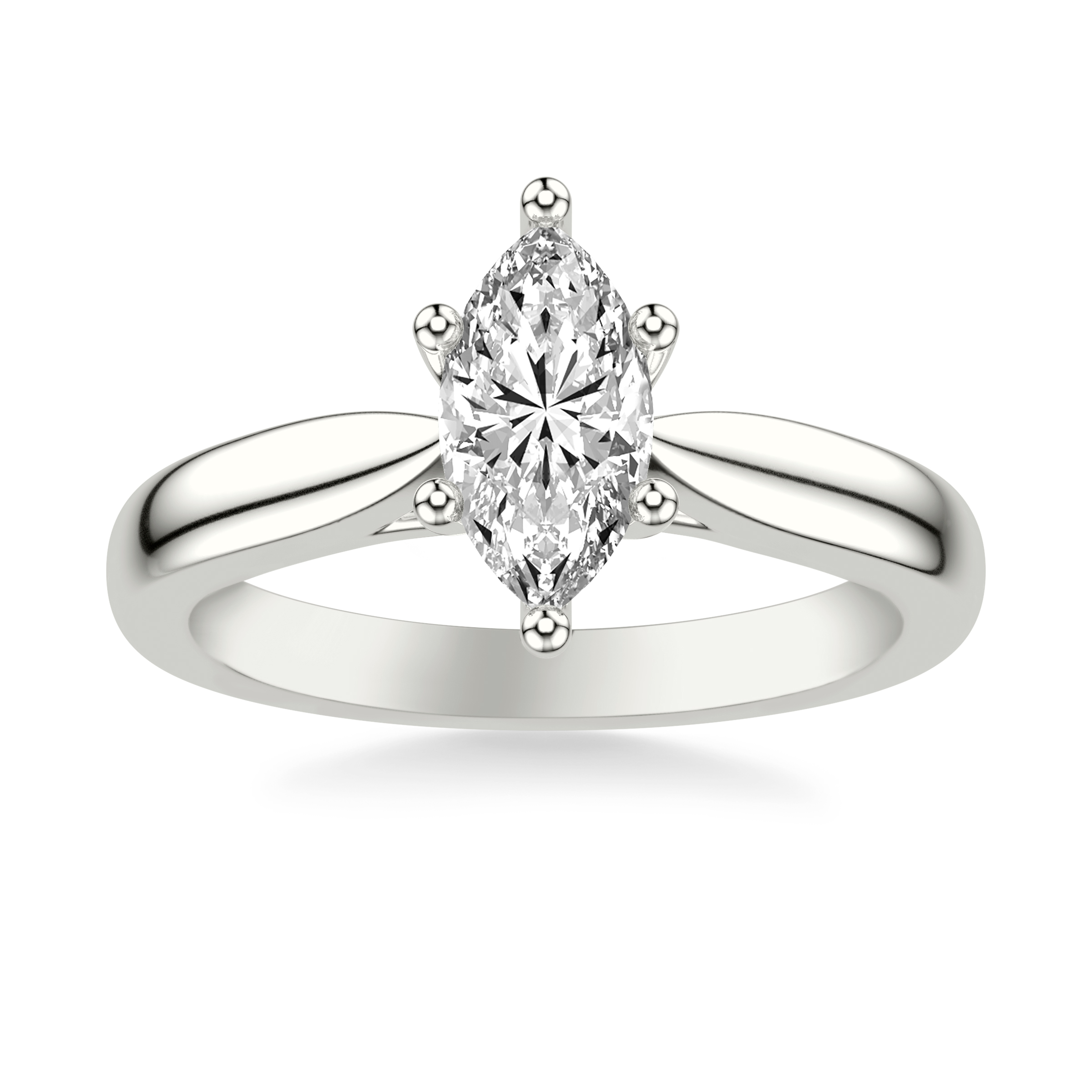 Eloya Jewelry 14K White Gold Plated 1.6 Ct Marquise Cut Moissanite ...