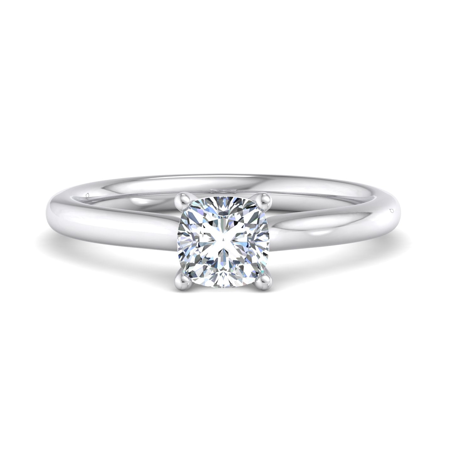 Eloya Jewelry 14K White Gold Plated 1.6 Ct Moissanite Ring - Elegant Cushion Cut Engagement Ring ...