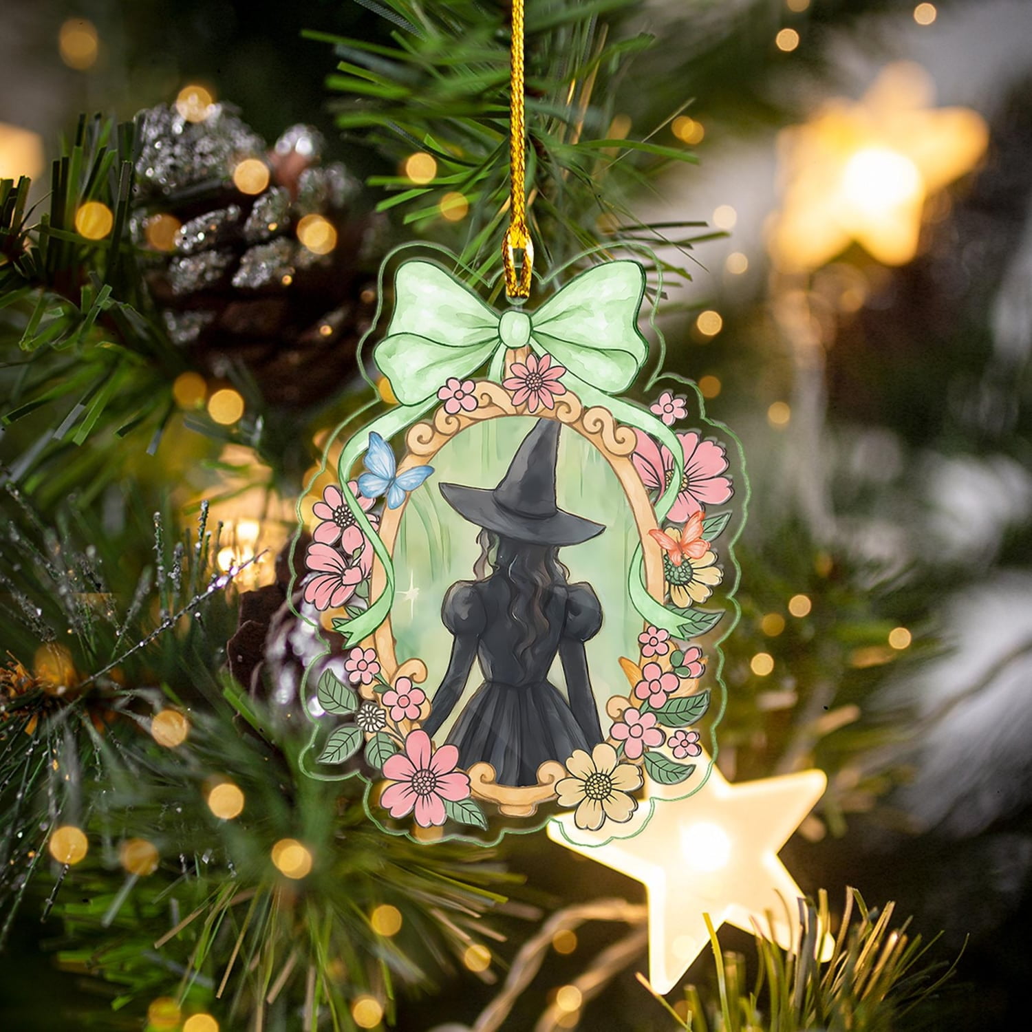 Elphaba Green Coquette Christmas Ornament, Wicked Witch Ornament, Movie ...