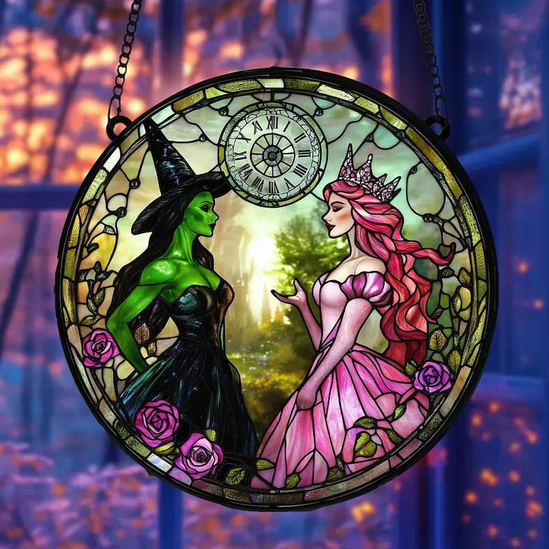 Elphaba and Glinda Besties GlassSuncatcher, Witches Of Oz Suncatcher ...
