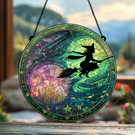 Elphaba and Glinda Besties Stained Glass Suncatcher – Wicked Musical ...
