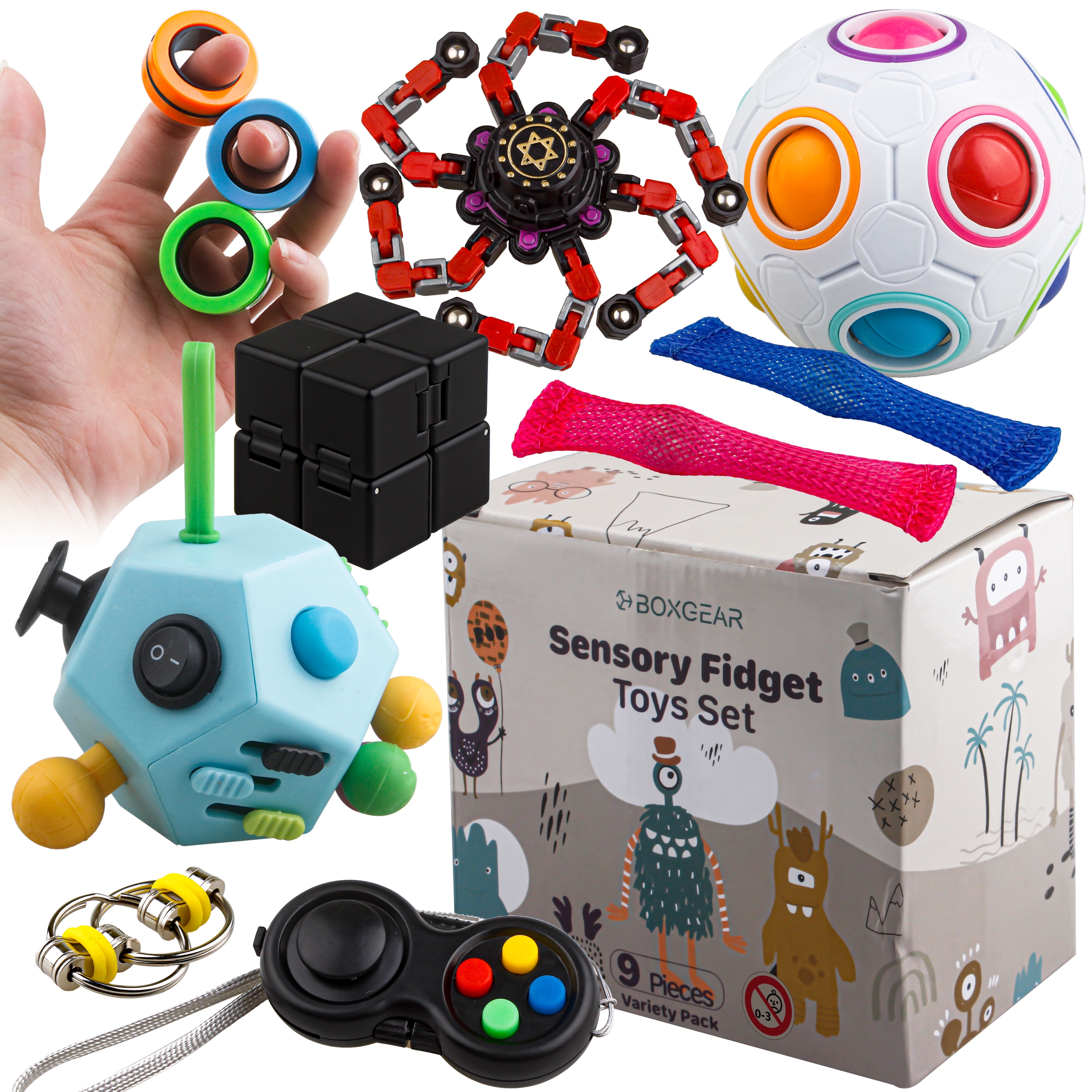 Elpis Beautiful Fidget Toys for Children And Adults - 9pcs Set Of Small ...