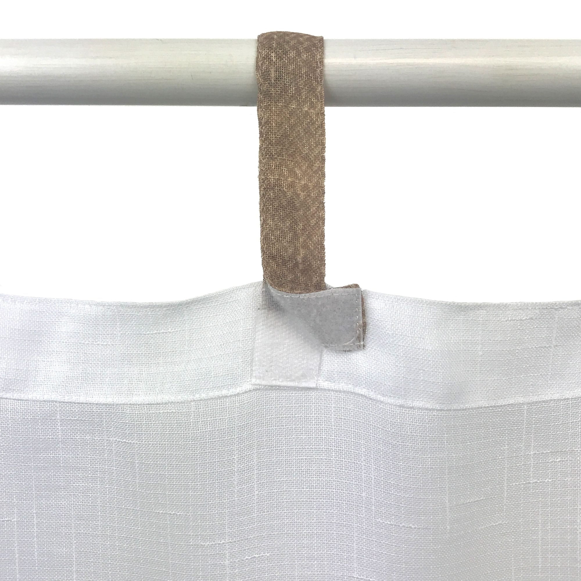 Elrene Darien Solid Indoor/Outdoor Sheer Velcro Tab Top Window Curtain ...