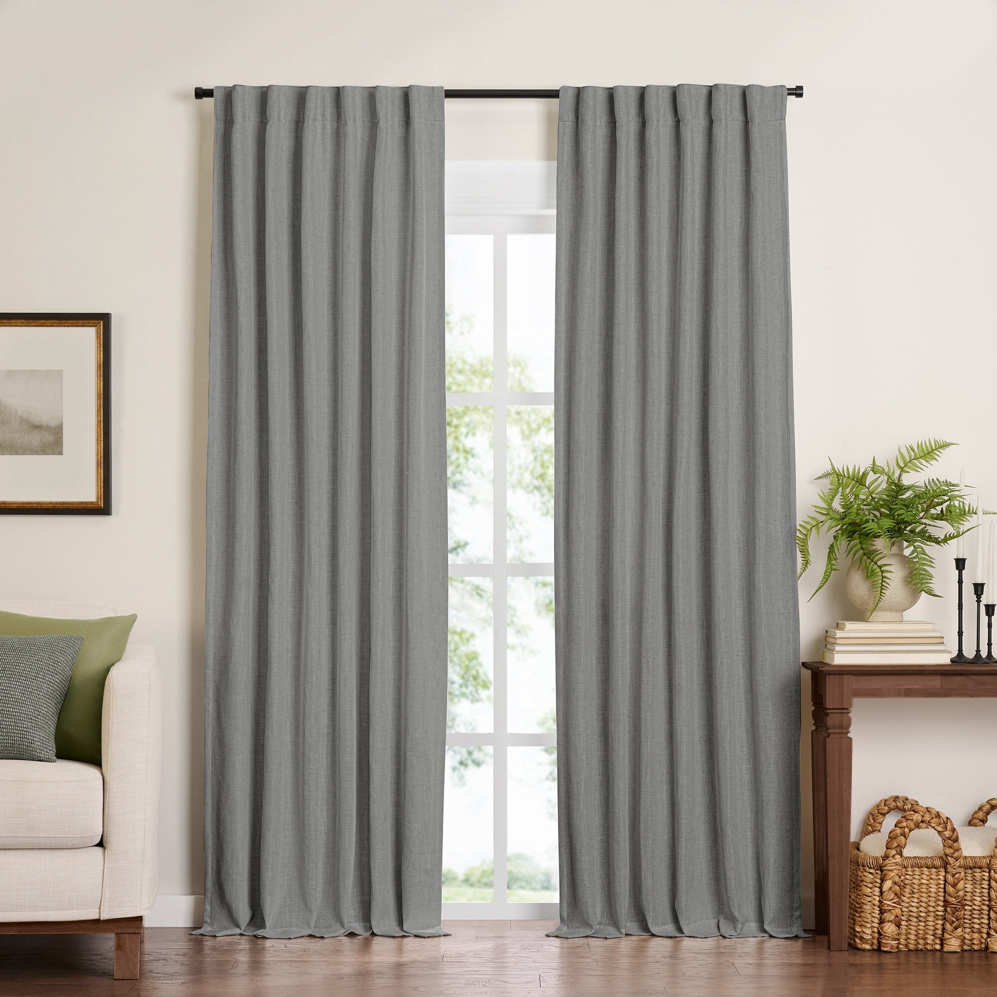 Elrene Harrow Solid Texture Blackout Window Curtain Panel 52"x95 ...