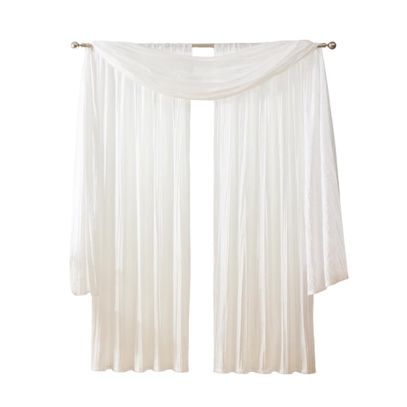 Elrene Home Fashions Athena Faux Crushed-Silk Window Curtain Panel and ...