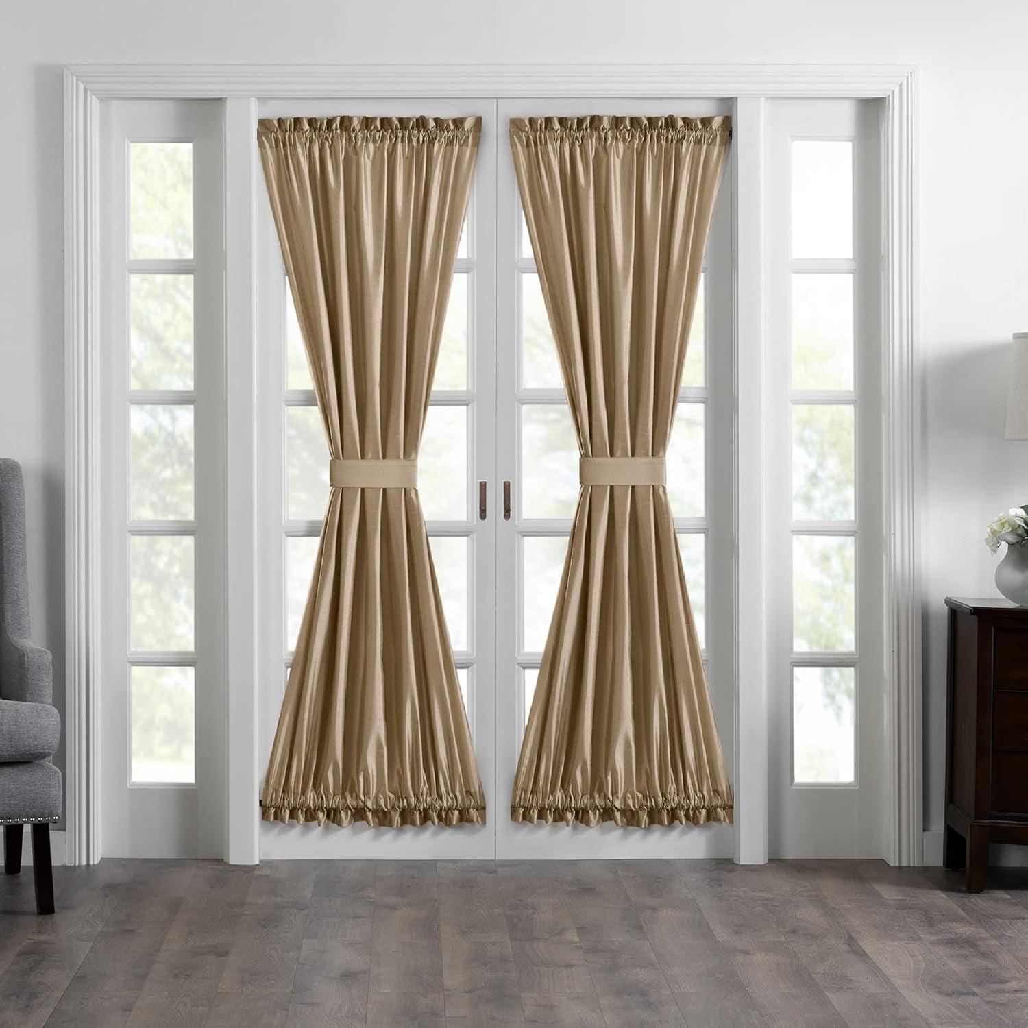 Elrene Home Fashions Colette Faux-Silk French Door Window Panel, 54 in ...
