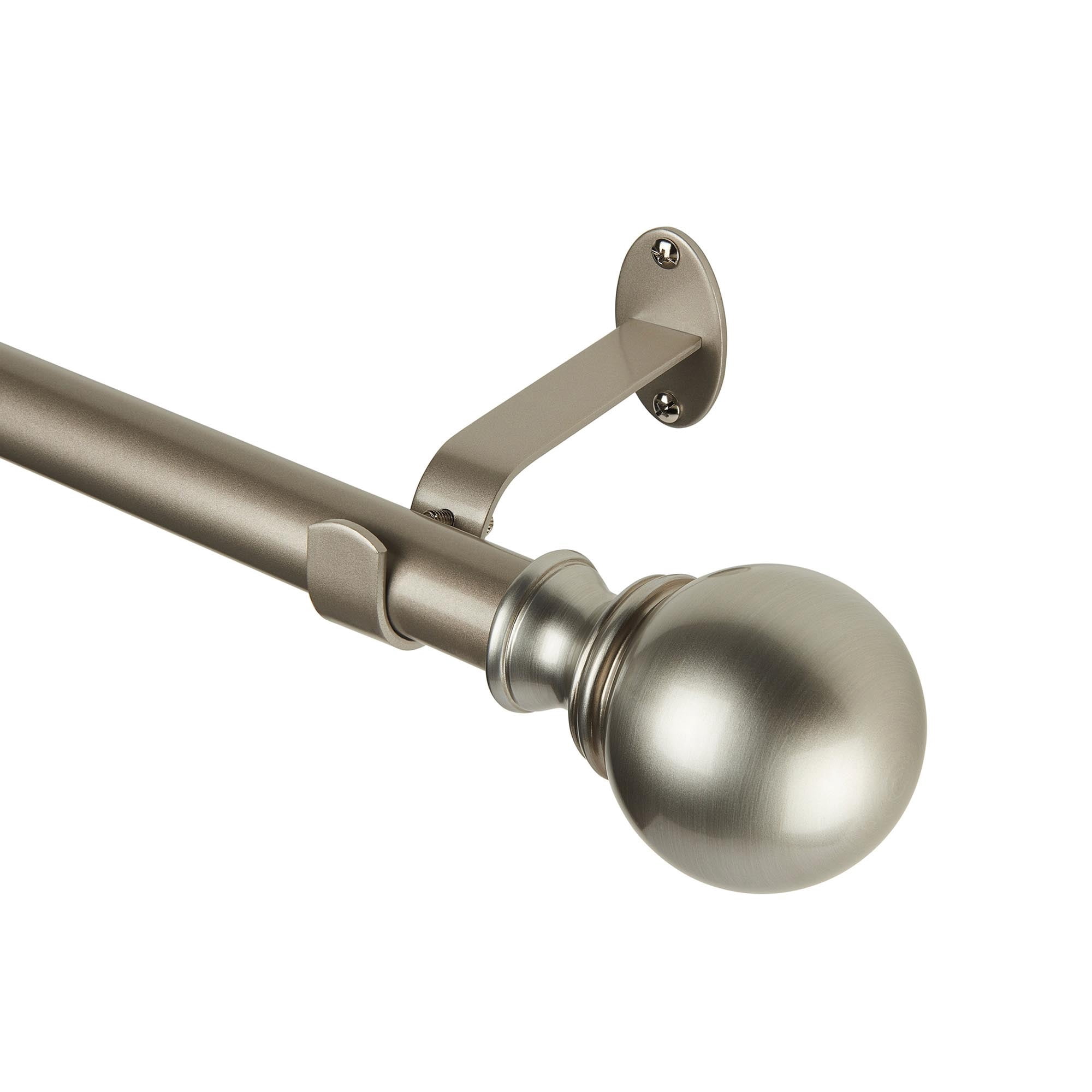 Elrene Home Fashions Cordelia Single Curtain Rod with Globe Ball Finial ...