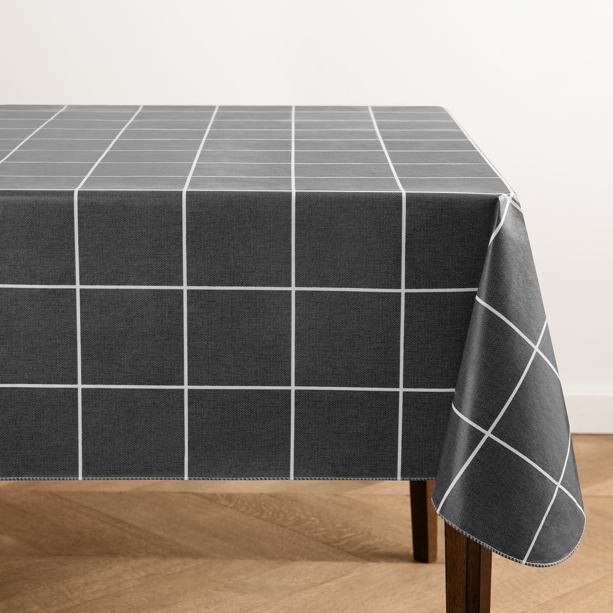 Elrene Windowpane Plaid Grid Printed Vinyl Indoor/Outdoor Tablecloth ...