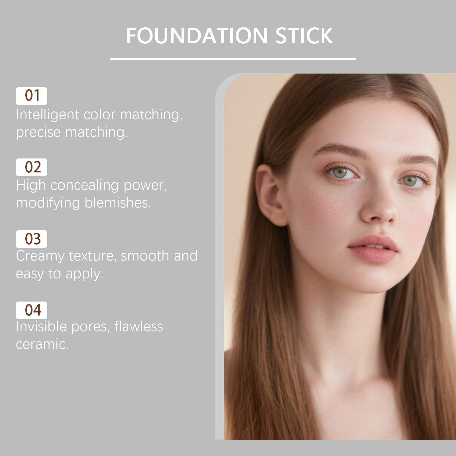 Elroel Full-Coverage Foundation Stick - Korean Color Adapt, Hydrating ...