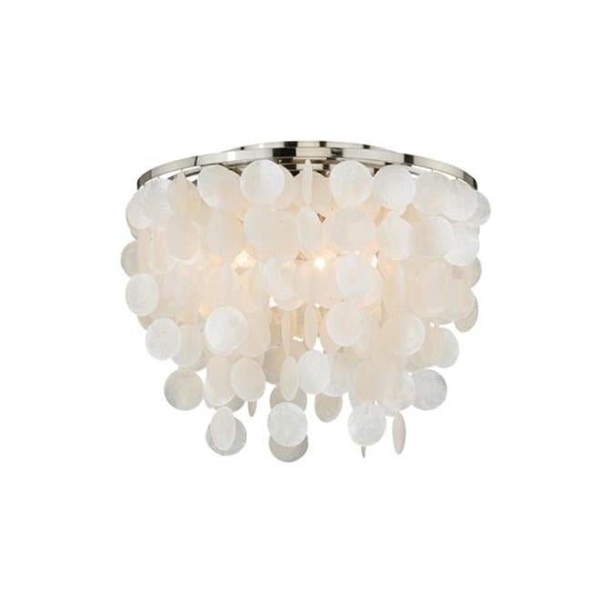 Elsa Capiz Shell 16 in. Flush Mount - Satin Nickel - Walmart.com
