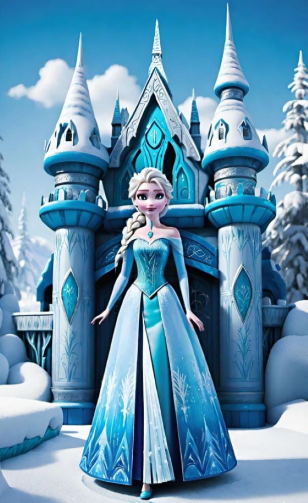 Elsa DIY 5D Diamond Painting Kits for Adults castle Full Round Drill ...