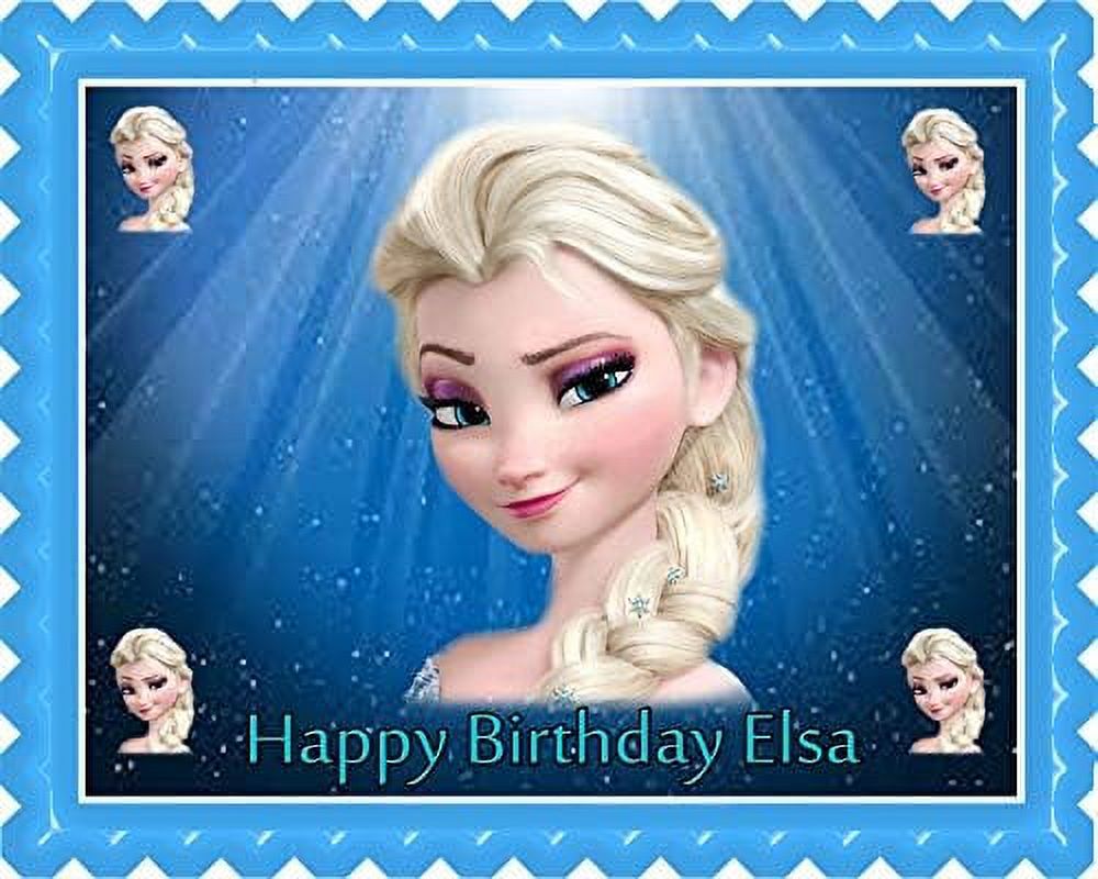 Elsa Face - Topper - 7.5" x 10" (1/4 sheet) rectangular - Walmart.com