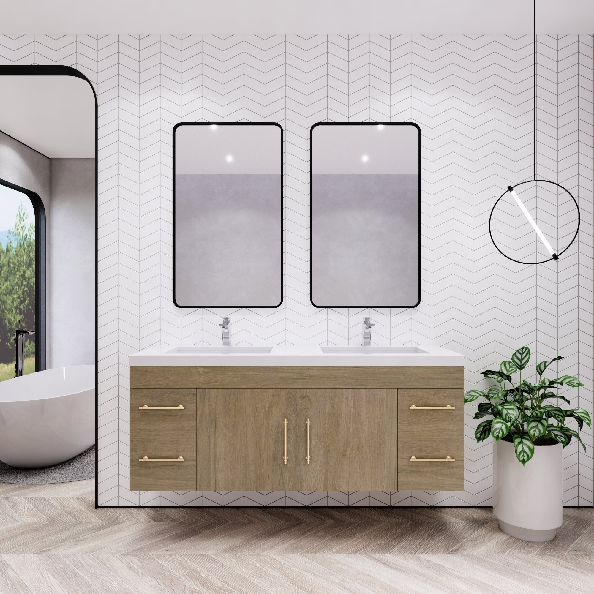 Elsa Floating Vanity with Royal White Reinforced Acrylic Sink Top 24 ...