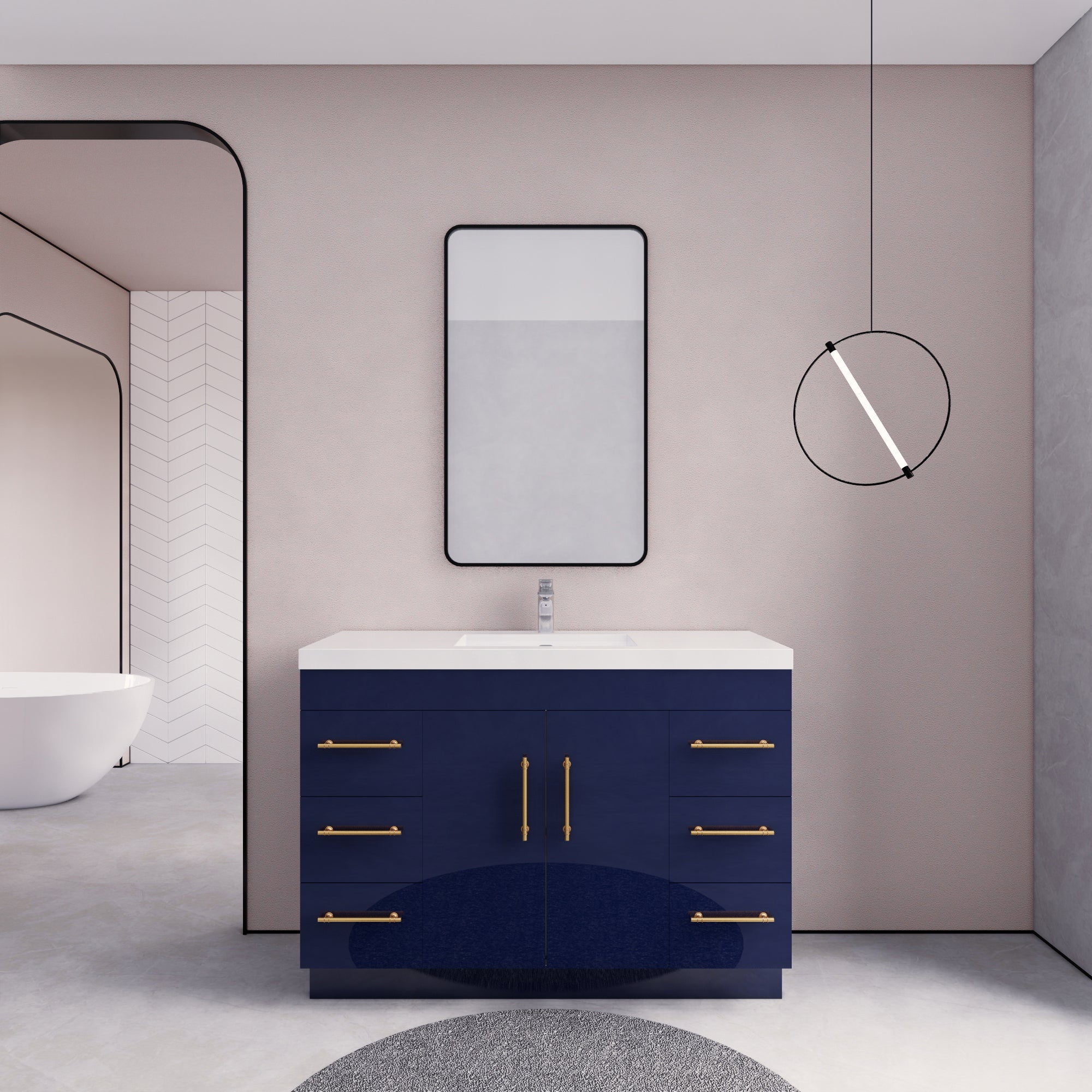 Elsa Freestanding Vanity with Royal White Reinforced Acrylic Sink Top ...