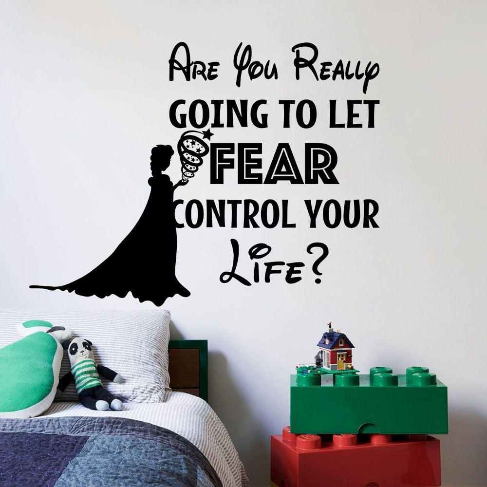 Elsa Frozen Let Fear Quote Cartoon Cartoon Quotes Wall Sticker Art ...