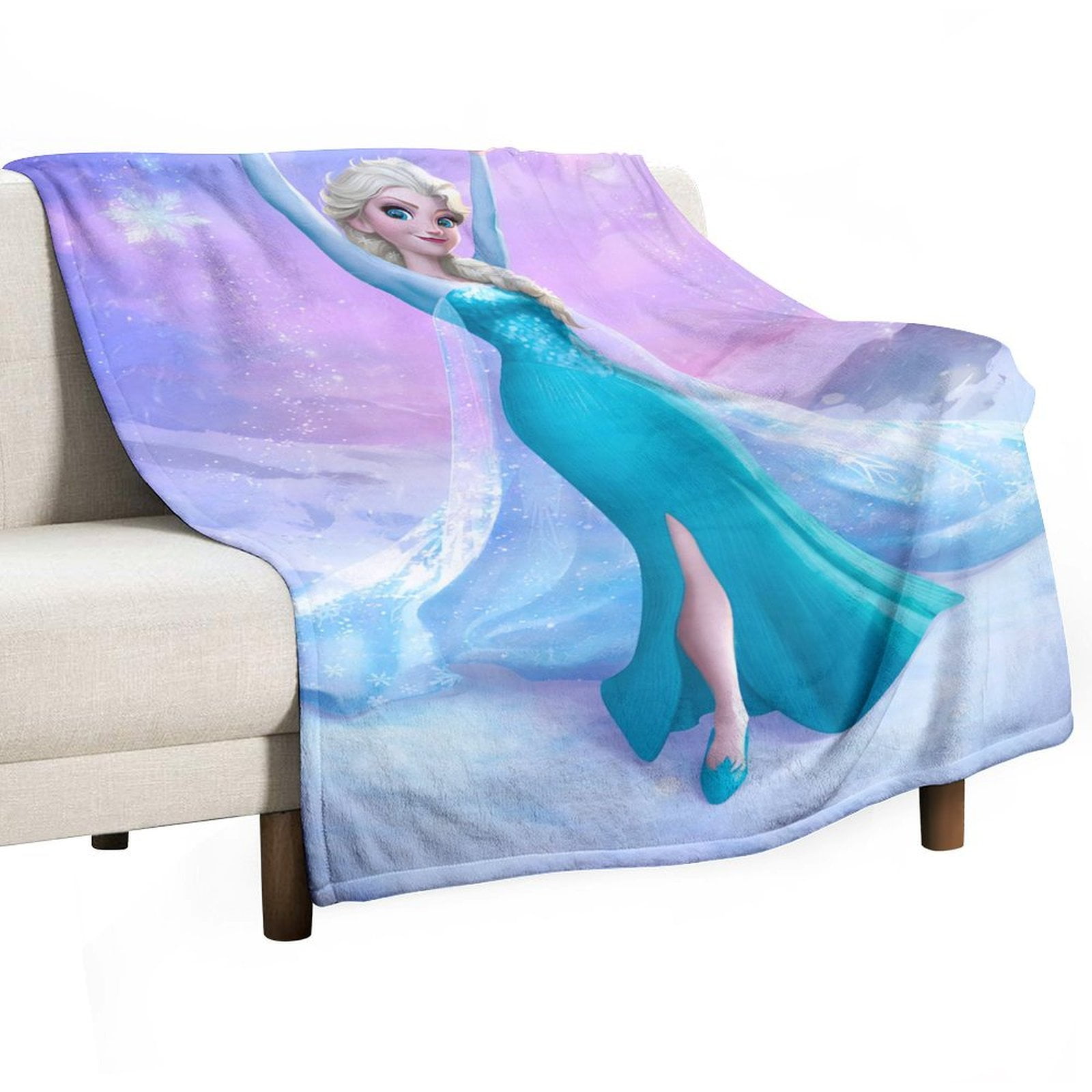 Elsa Frozen Throw Blanket Girls ,50 X60, Blue And Purpl - Walmart.com
