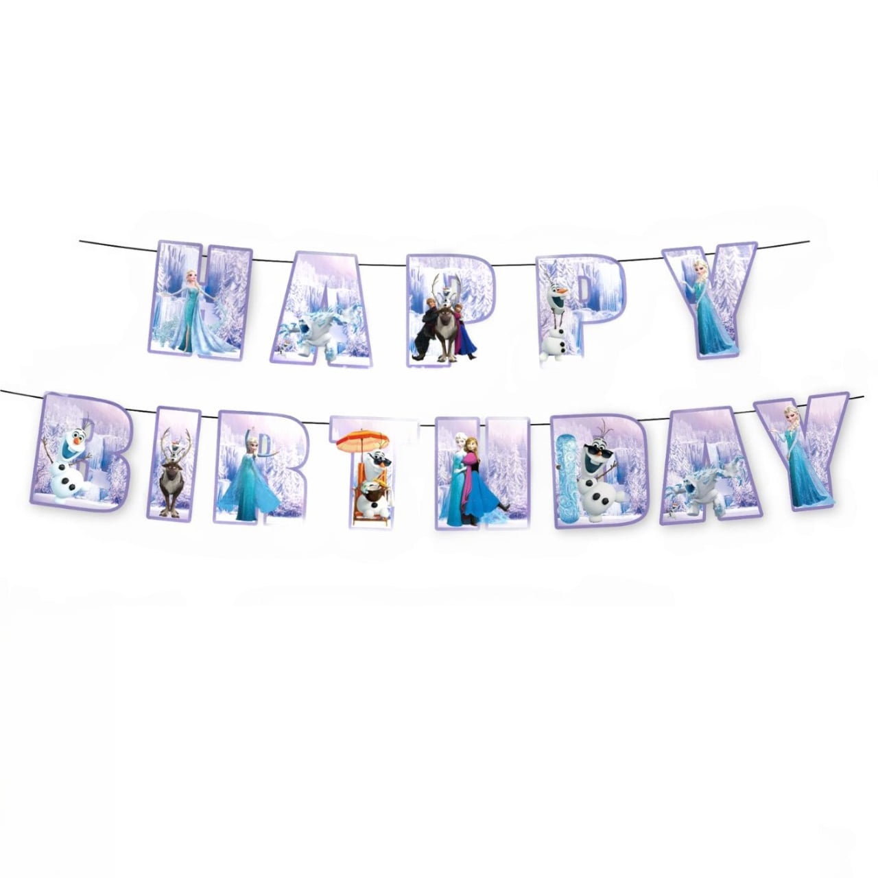 Elsa Happy Birthday Banner Themed Party Signs for Boys Girls Birthday ...