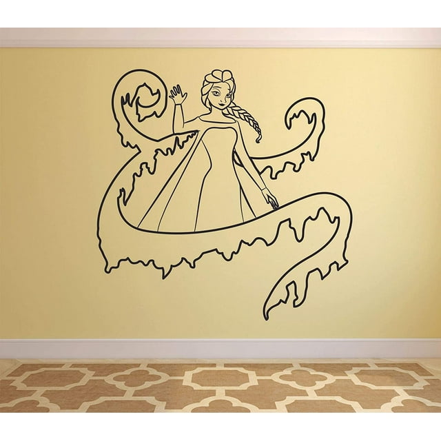 Elsa Ice Princess Frozen Wall Decals For Kids Rooms Let It Go Decor ...