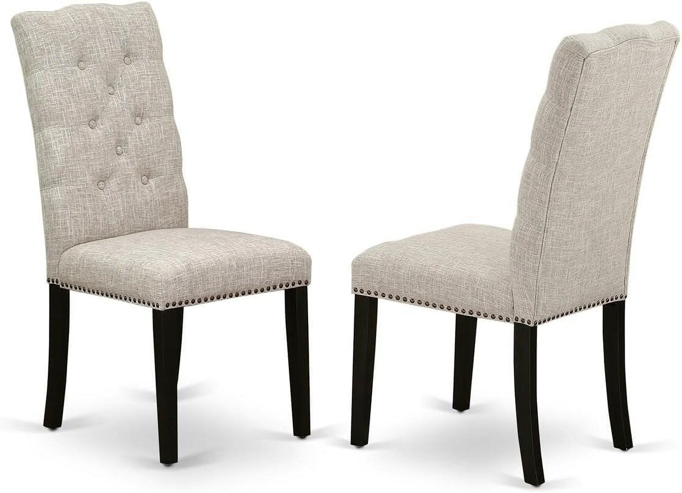 Elsa Parson dining room chairs with button tufted nailhead trim ...