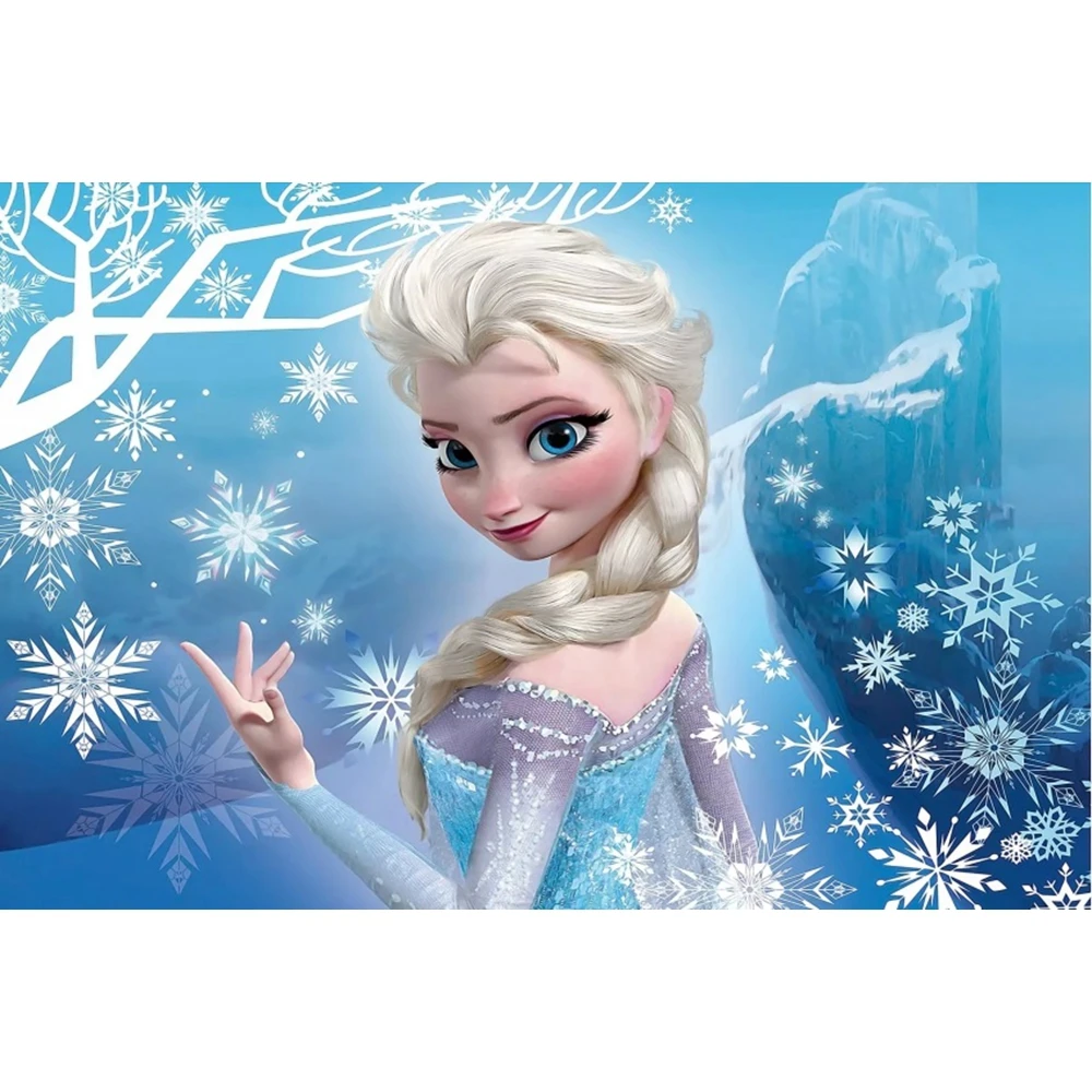 Elsa Princess Theme Winter Ice Snowflake Castle Backdrop Elsa Anna Snow ...