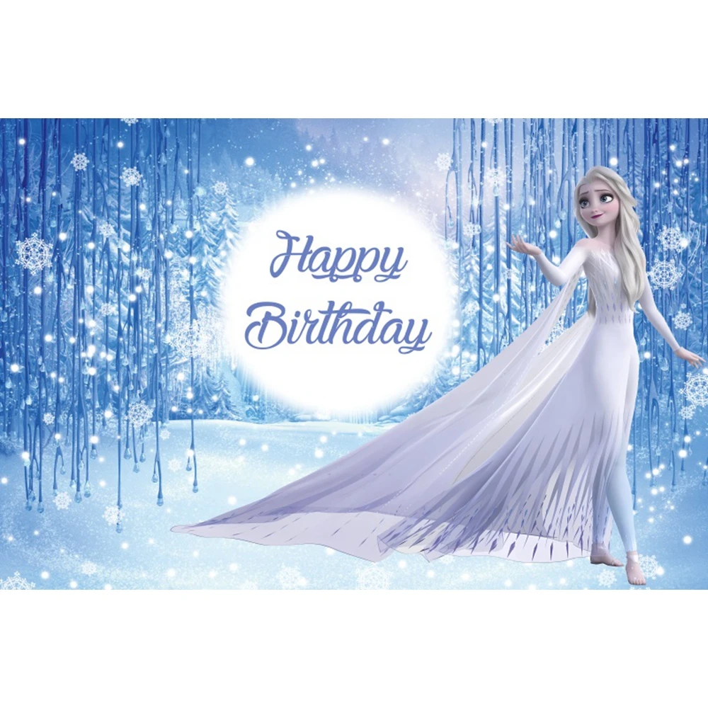 Elsa Princess Theme Winter Ice Snowflake Castle Backdrop Elsa Anna Snow ...