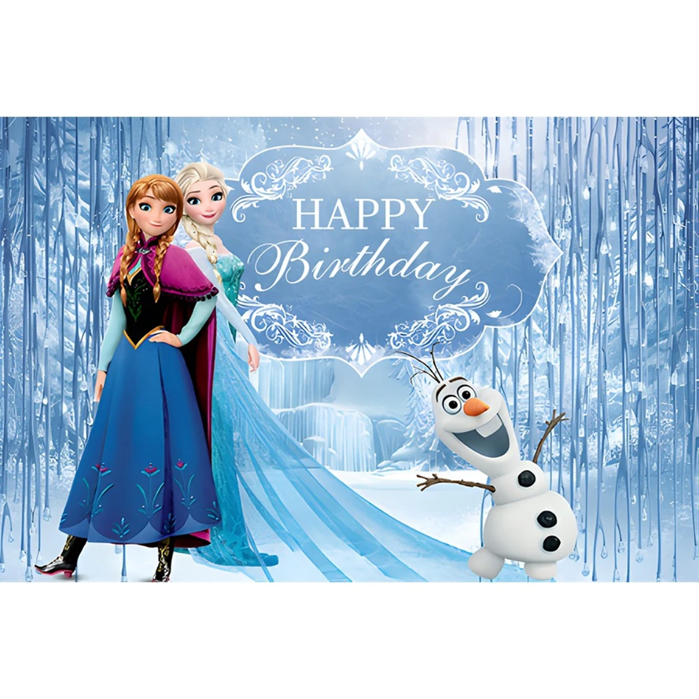 Elsa Princess Theme Winter Ice Snowflake Castle Backdrop Elsa Anna Snow ...