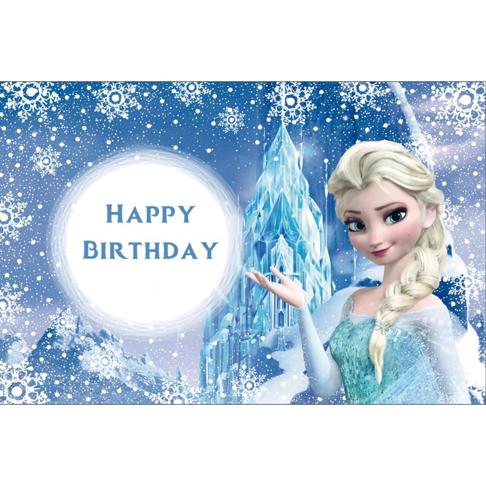 Elsa Princess Theme Winter Ice Snowflake Castle Backdrop Elsa Anna Snow ...