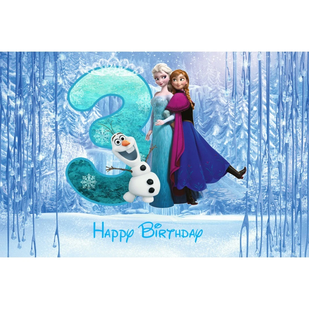 Elsa Princess Theme Winter Ice Snowflake Castle Backdrop Elsa Anna Snow ...