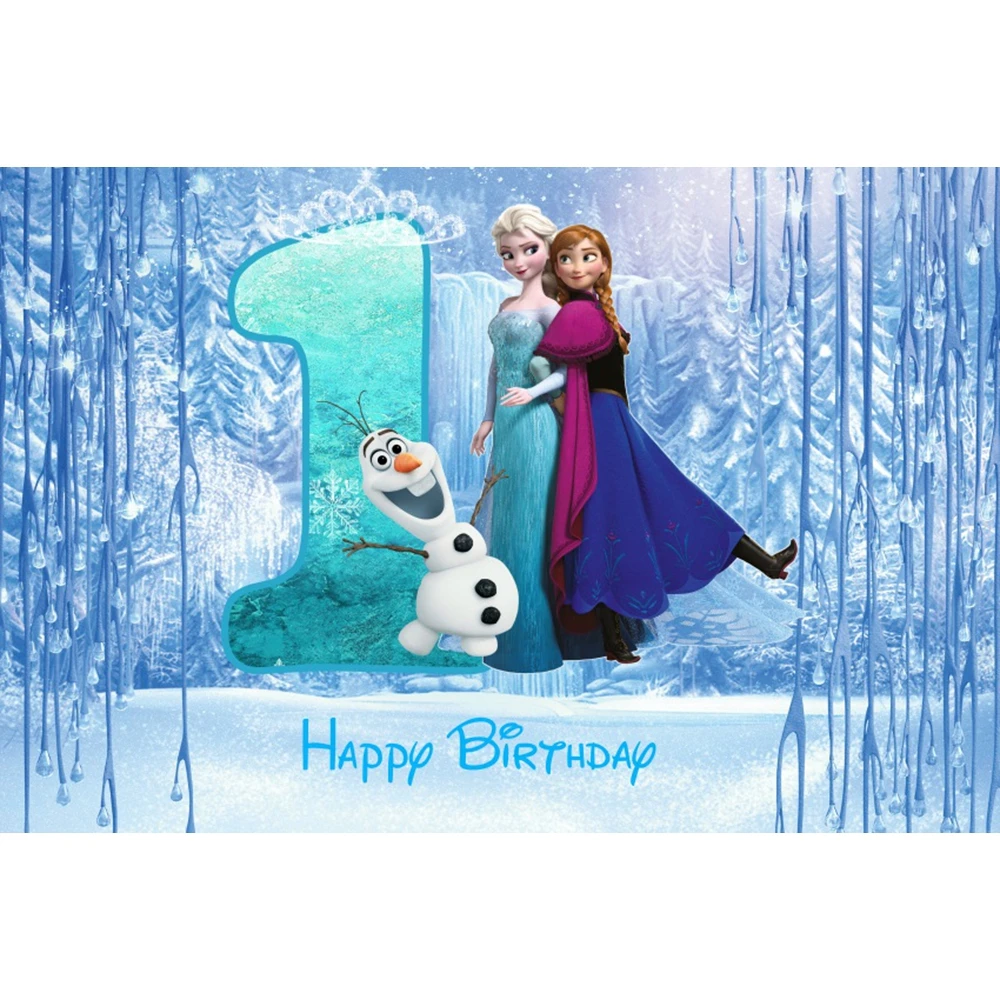 Elsa Princess Theme Winter Ice Snowflake Castle Backdrop Elsa Anna Snow ...