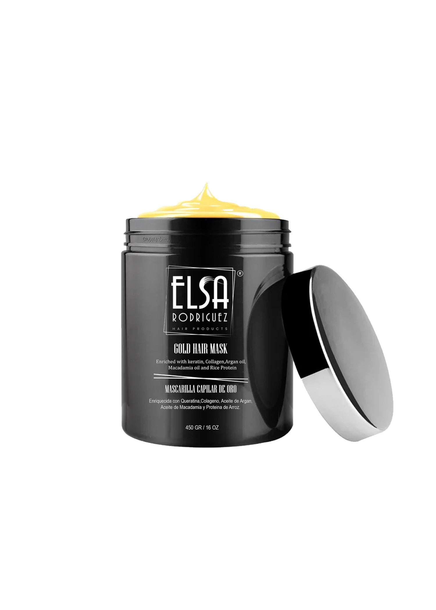 Elsa Rodriguez, Gold hair mask, treatment deep conditioner for dry damaged hair, enriched with ...