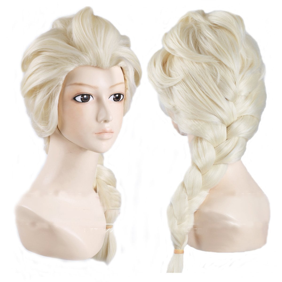 Orino Elsa Blonde Costume Wig, Adjustable, Braided, Halloween Wig for ...