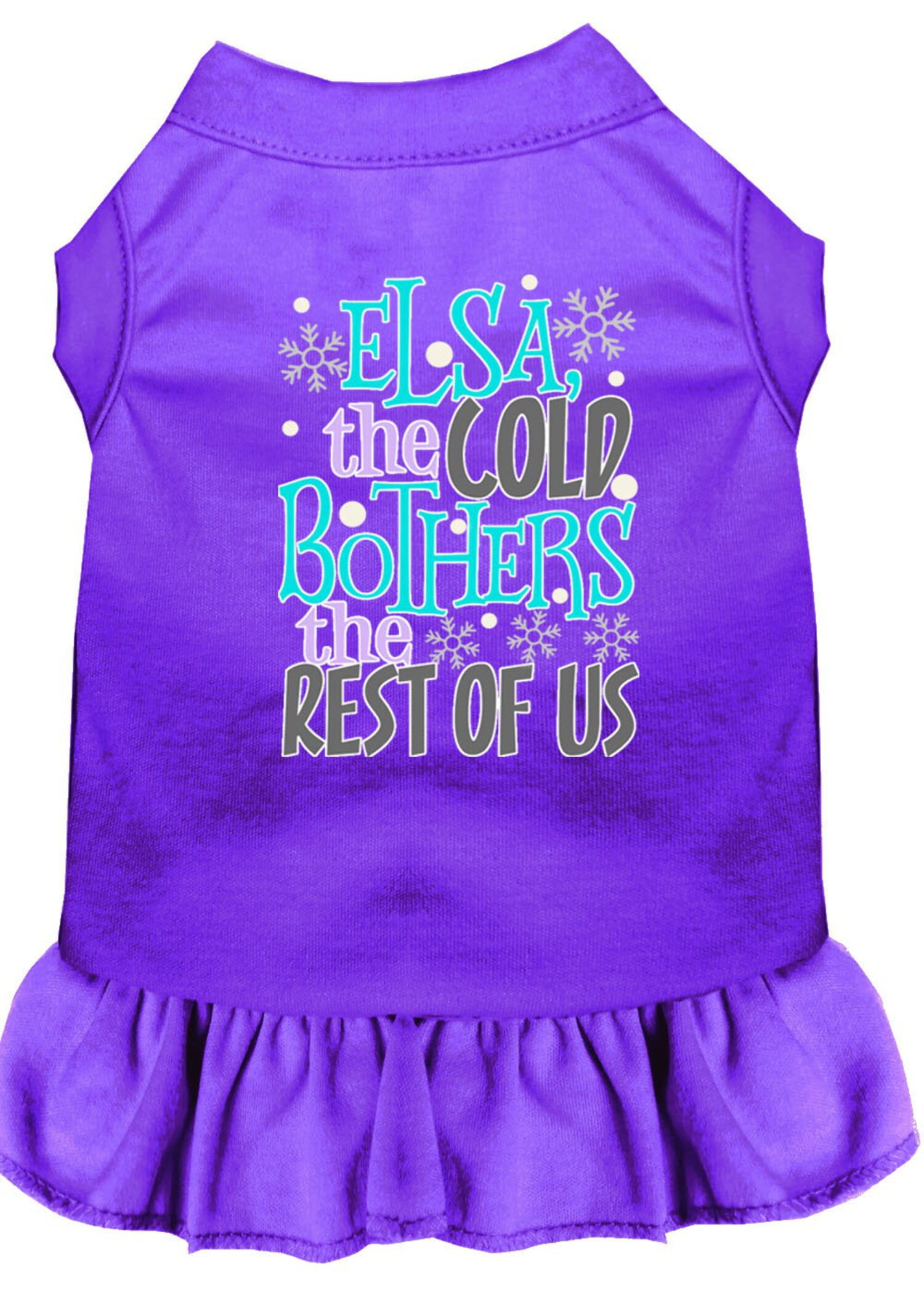 Pet Dog Cat Dress Screen Printed, "Elsa, The Cold Bothers The Rest Of ...