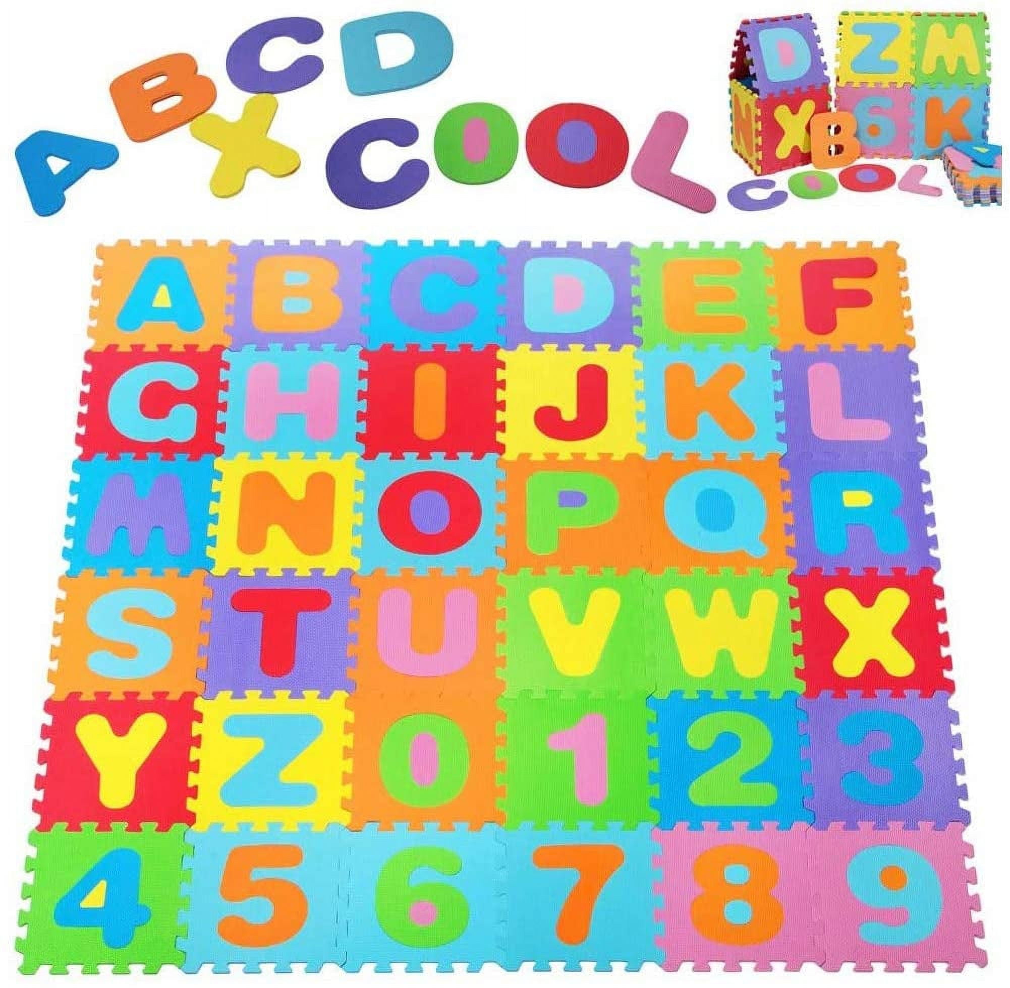 Elsavct Kids Foam Puzzle Play Mat Set - Colorful 36-Piece Interlocking ...