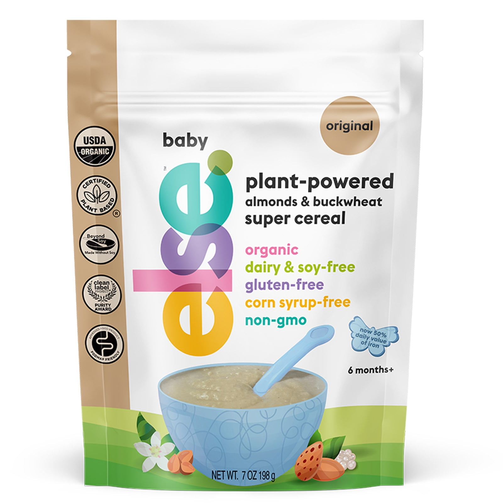 Else Nutrition Baby Cereal - Almond & Buckwheat, Plant-Based Baby Food ...